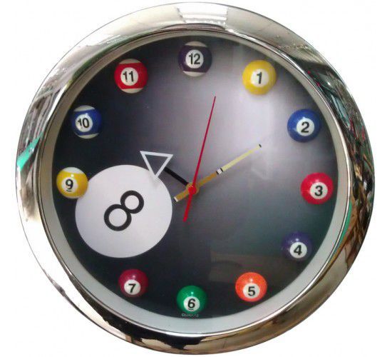 Contemporary clock - 12 BILLES - EUROBILLARDS - wall-mounted / analog ...