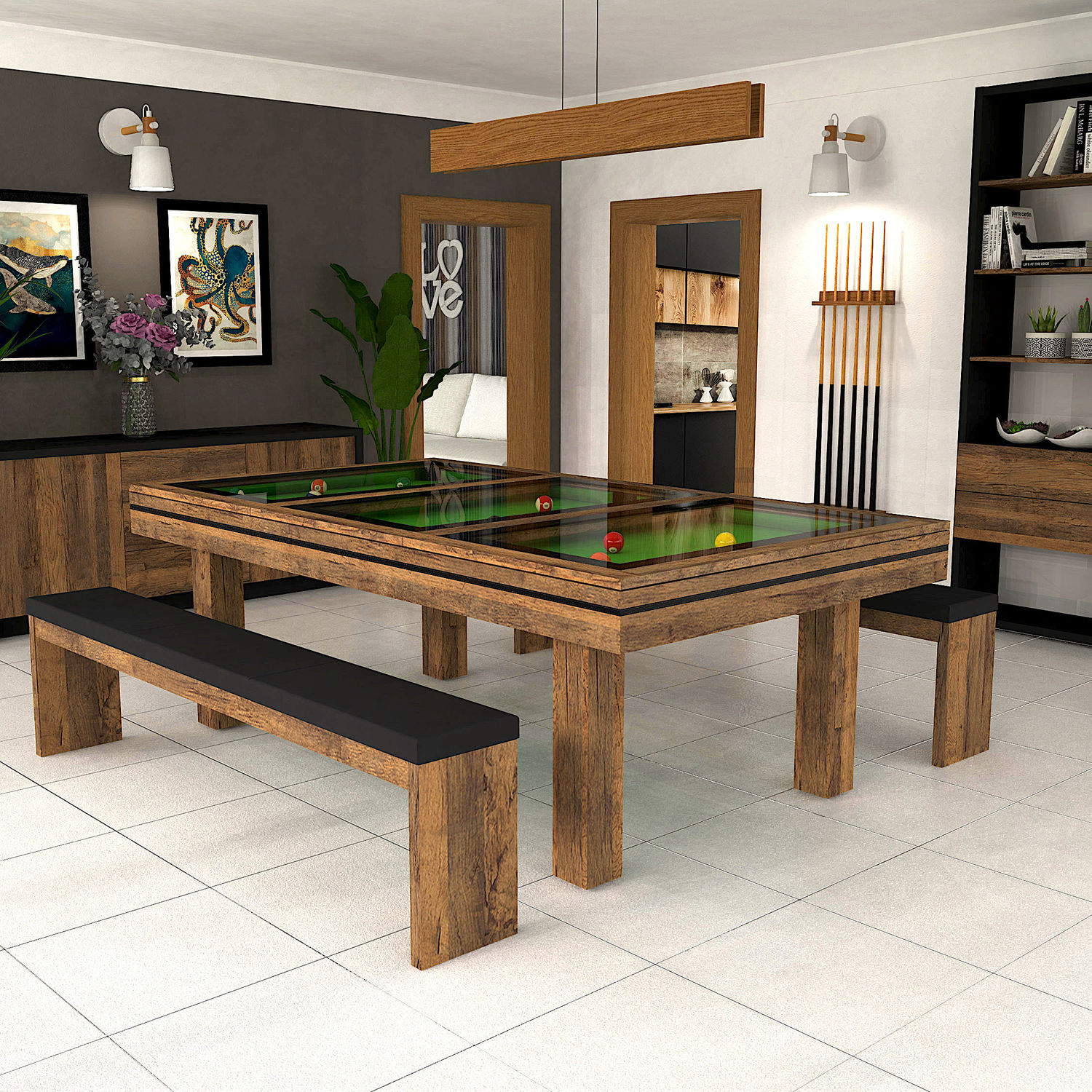 Contemporary pool table - LIVEA - EUROBILLARDS - home / wooden ...