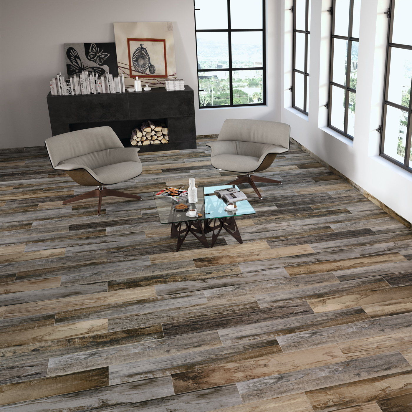 Porcelain tile - BARNWOOD - AZULEJOS BENADRESA - matte / embossed / indoor