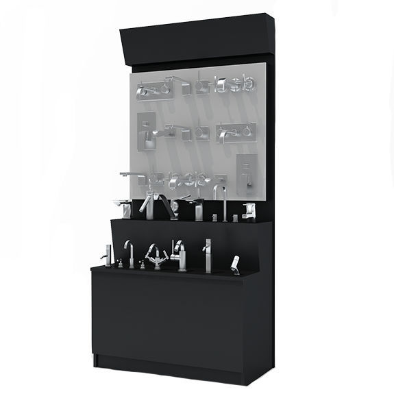 Metal display rack - BS031A - BORA CELIK - one-sided / 2-shelf / panel