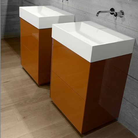 Free-standing washbasin cabinet - 01 - CASA BATH - oak / walnut ...