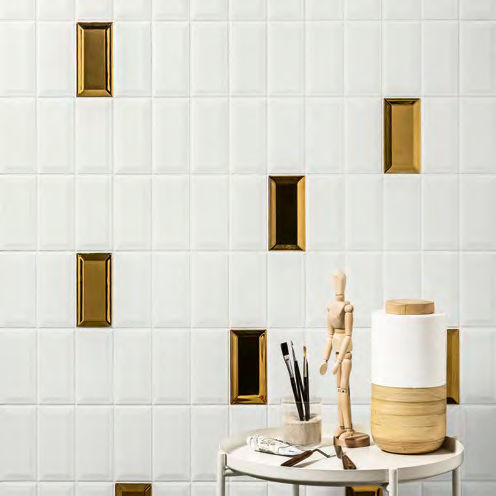 Porcelain stoneware tile - GOLD - CE.SI. - high-gloss / embossed / indoor