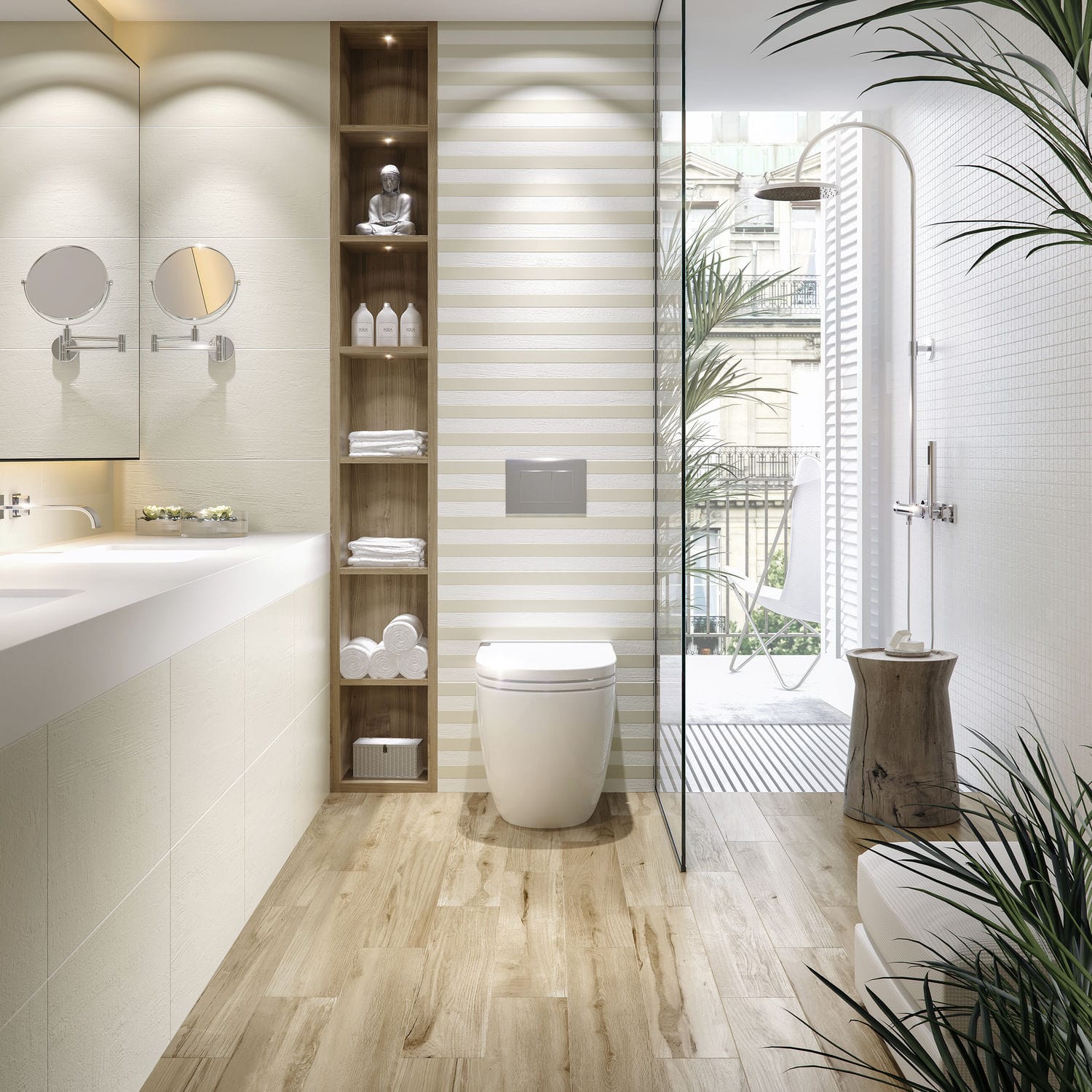 Porcelain stoneware tile - MUNDI - DOMINO - polished / kitchen / bathroom