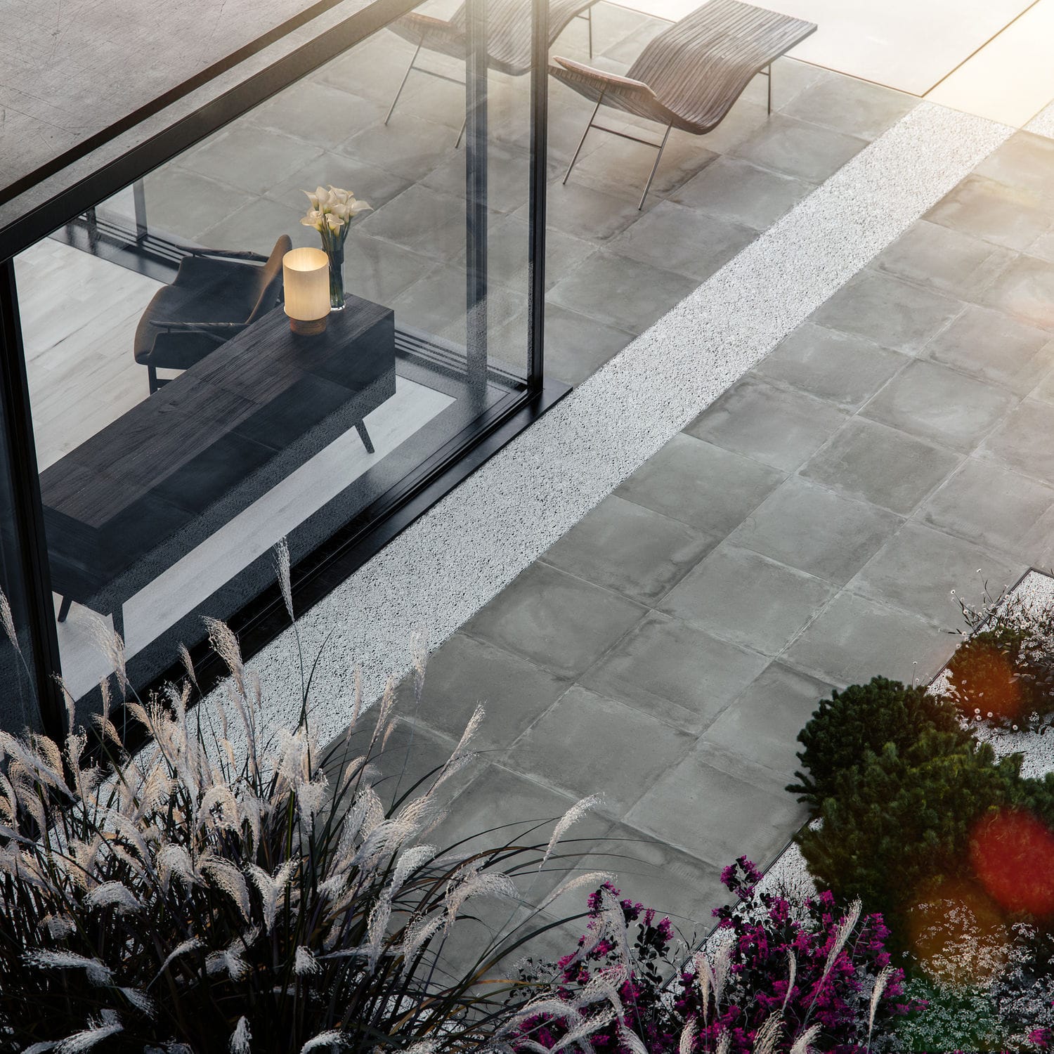 Outdoor tile - DOCKS - DOMINO - living room / floor / porcelain stoneware