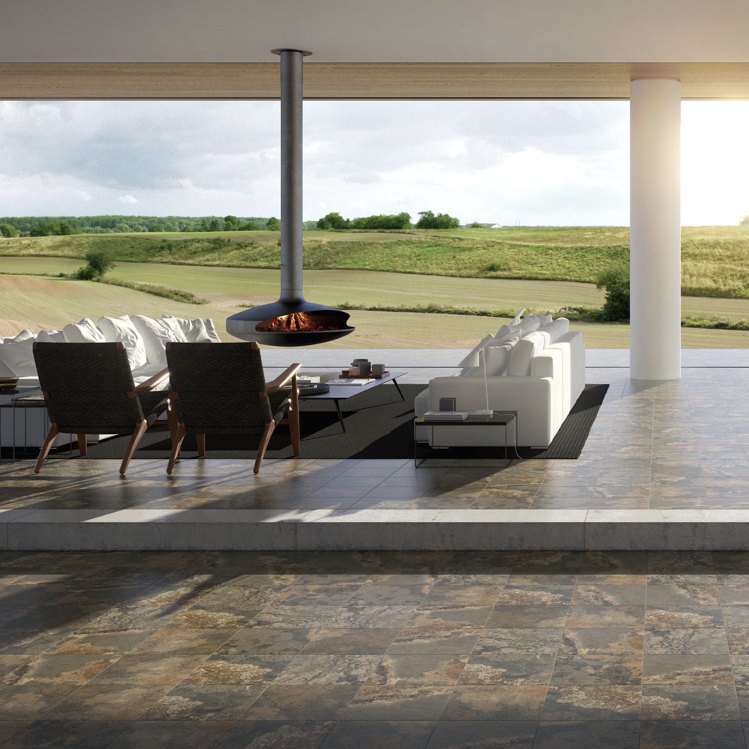 Bathroom tile - JAVA - DOMINO - living room / floor / porcelain stoneware