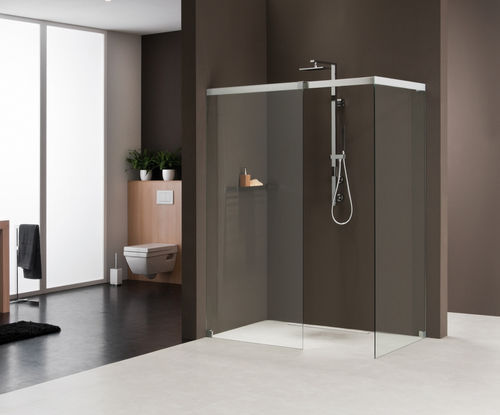 Walk-in shower - LIBERO 5000: FQW L , FQS L - DUKA - glass / rectangular