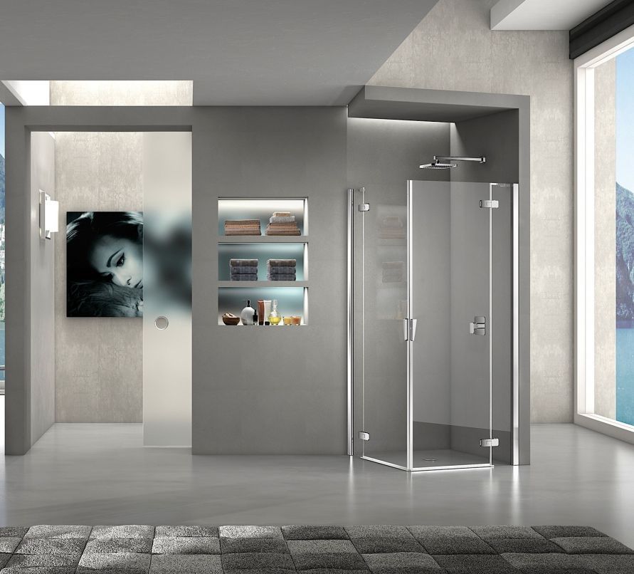Swing shower screen - PURA R 5000: PR-T2 E - DUKA - corner