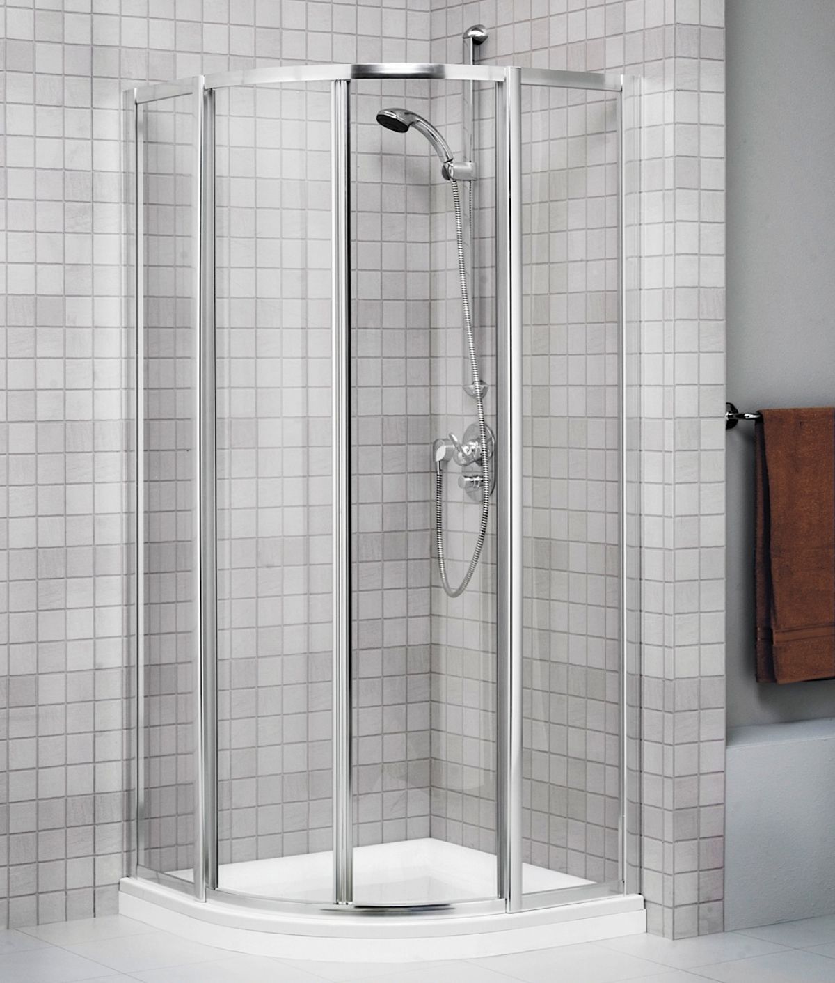 Sliding shower screen - PRIMA 2000: CUV - DUKA - corner