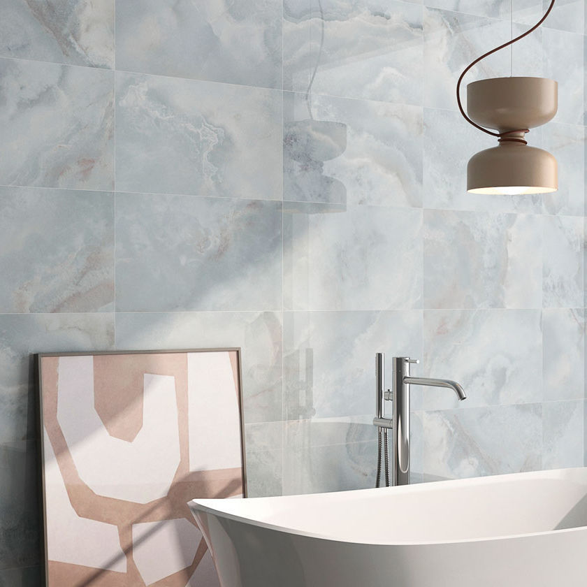 Porcelain stoneware tile - NYON - GEOTILES - high-gloss / pearly finish ...