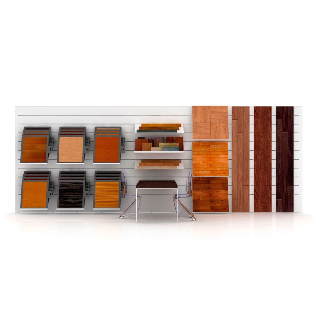 Wall-mounted tile display rack - COMPOSITION 114 - INSCA - wooden / for ...