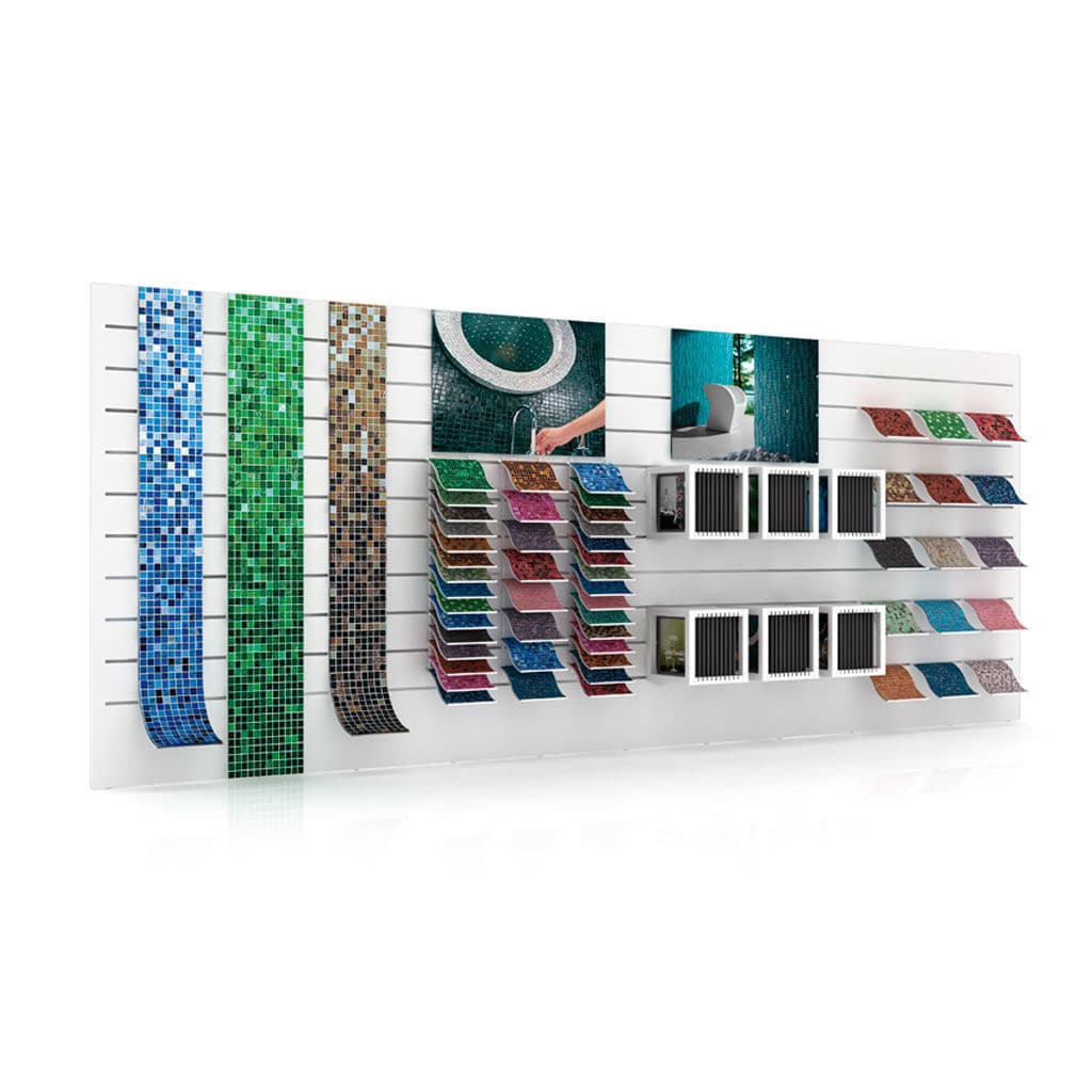 Wall-mounted tile display rack - COMPOSITION 116 - INSCA - wooden / for ...