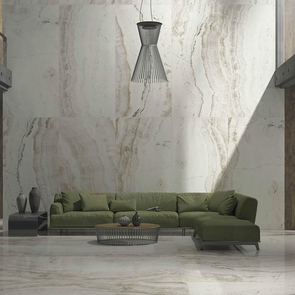 Porcelain tile - ONIKS - KUTAHYA SERAMIK - polished / enameled / indoor