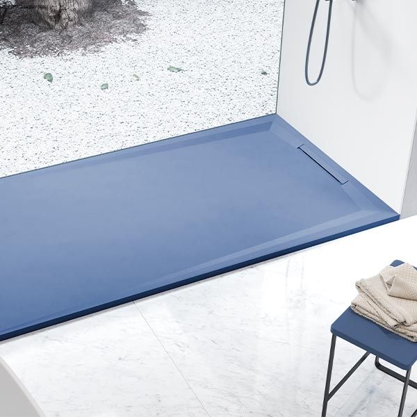 Rectangular shower base - FLOW ZERO - ACQUABELLA - above floor / flush / stone resin