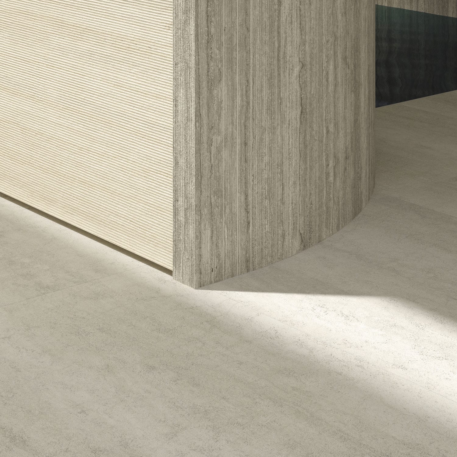 Interior panel - TRAVERTINO SILVER RAIN - LAMINAM - wall / for facade ...