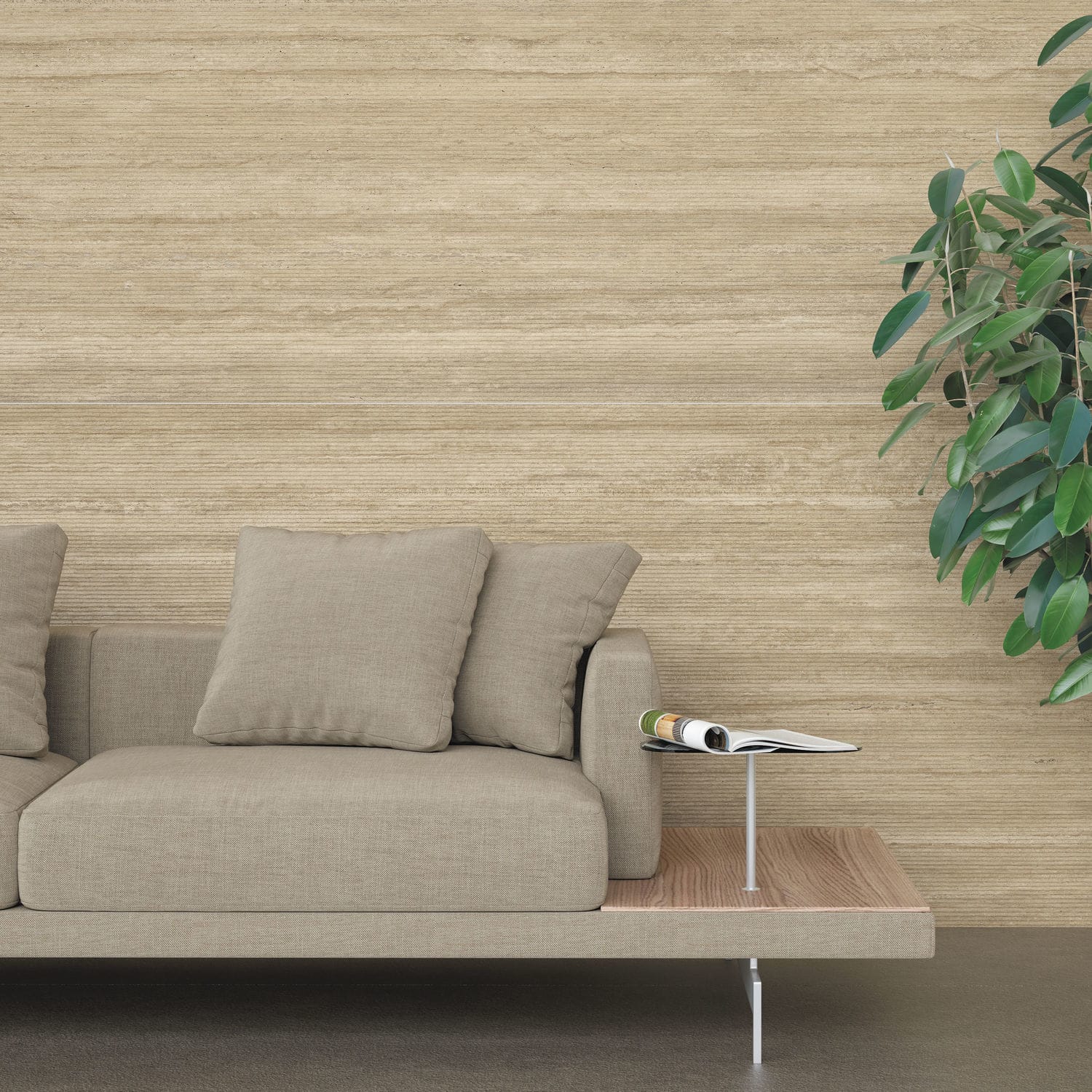 Interior panel - TRAVERTINO NOCE RAIN - LAMINAM - wall / for facade ...