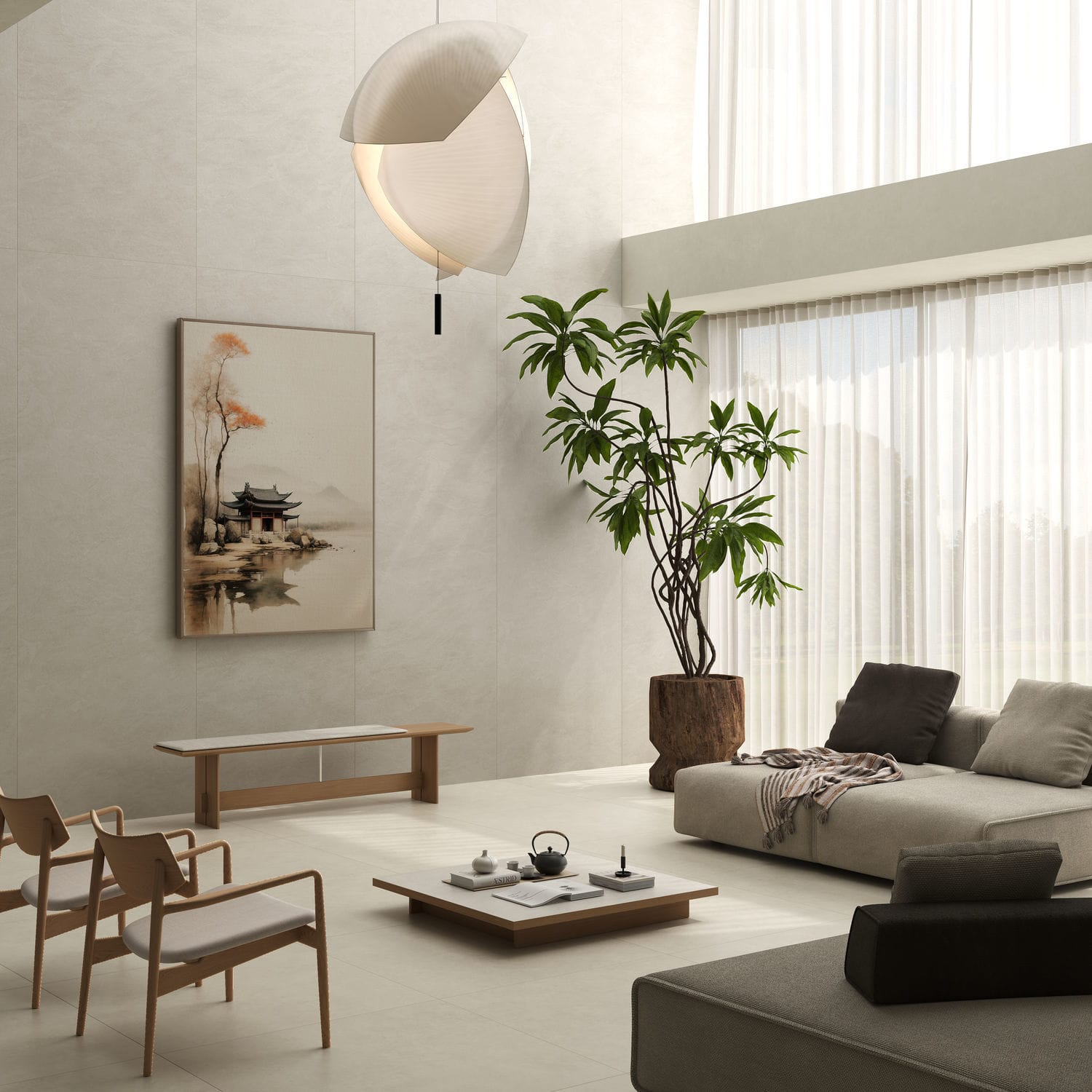 Porcelain stoneware stone slab - ALASKA - LAMINAM - for facade / for ...