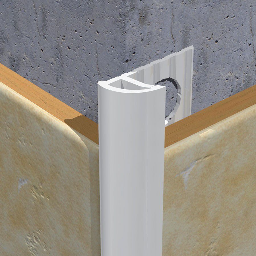 PVC edge trim - ETR - LITOKOL - for tile / outside corner / rounded edge