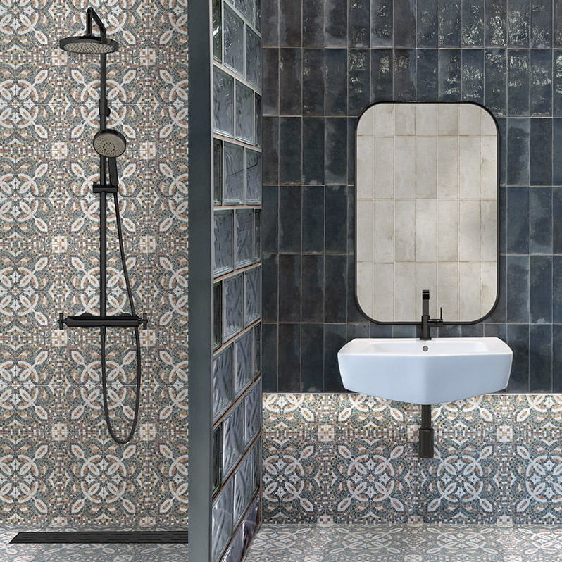 Ceramic tile - ALBORAN - MAINZU - high-gloss / indoor / bathroom