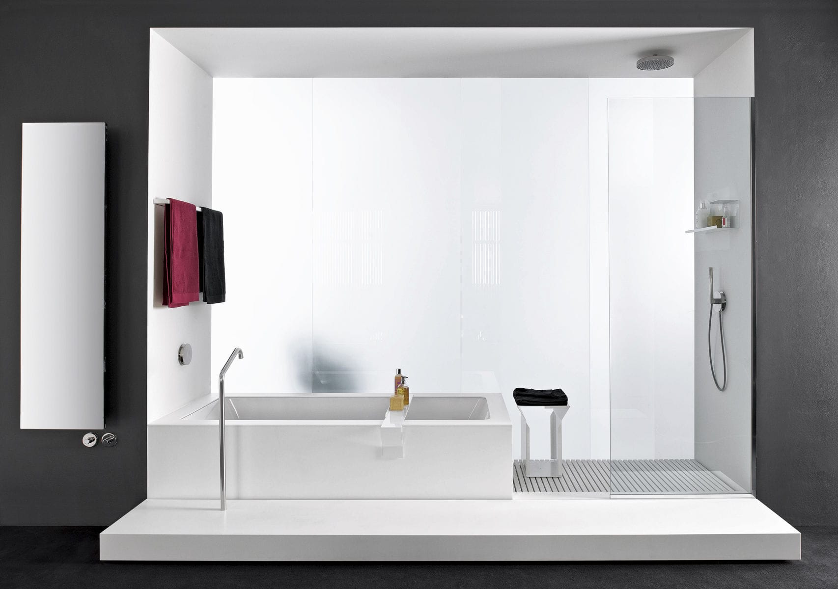 Walk-in shower - BATHTUB – SYSTEM - MAKRO - glass / rectangular