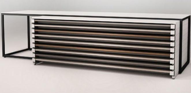 Tile display rack - C9 - MAROCCHI - melamine / one-sided / panel