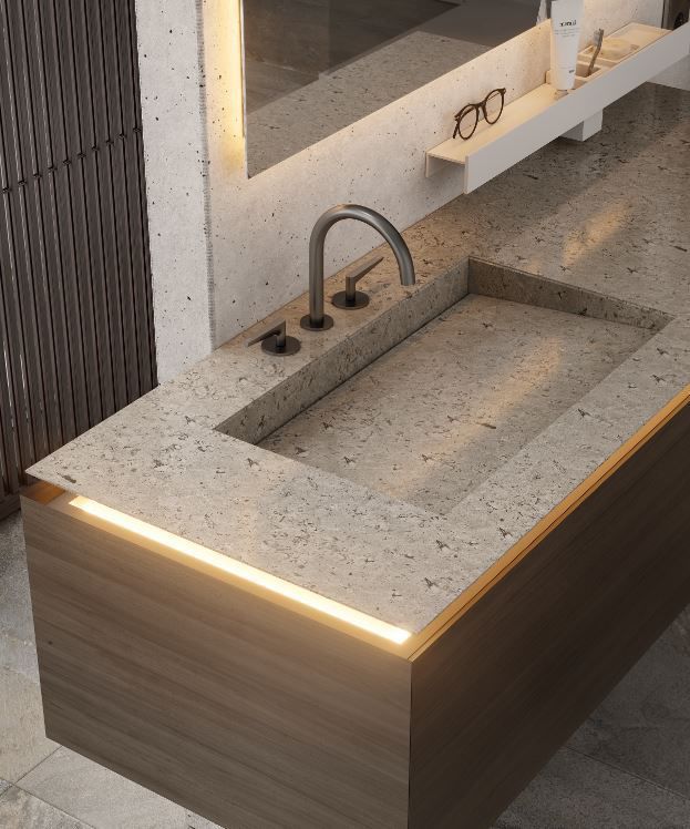 Double vanity top - TECNO - MOMA DESIGN - marble / porcelain stoneware ...
