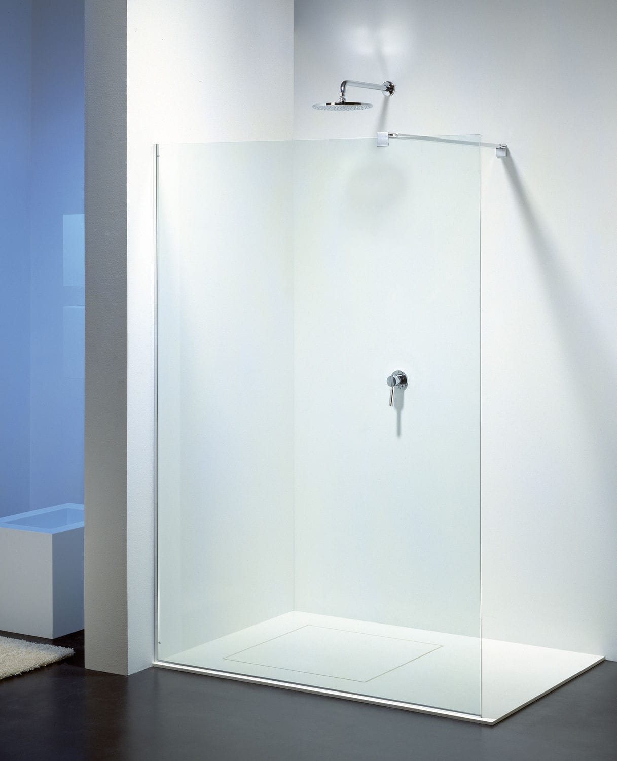 Walk-in shower cubicle - MR-1 - PROVEX - glass / with hinged door ...