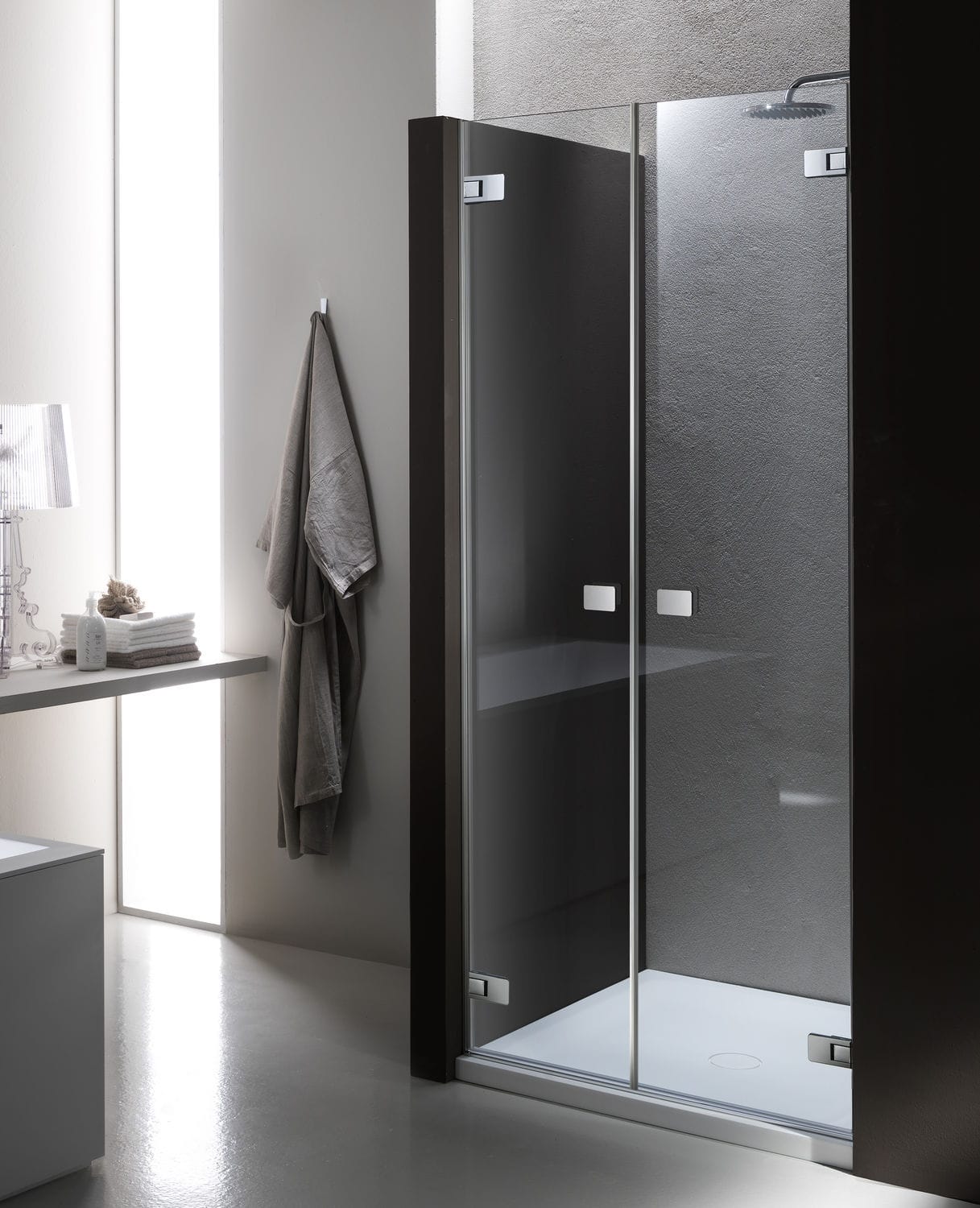 Walk-in shower cubicle - XP - PROVEX - glass / aluminum / with hinged door