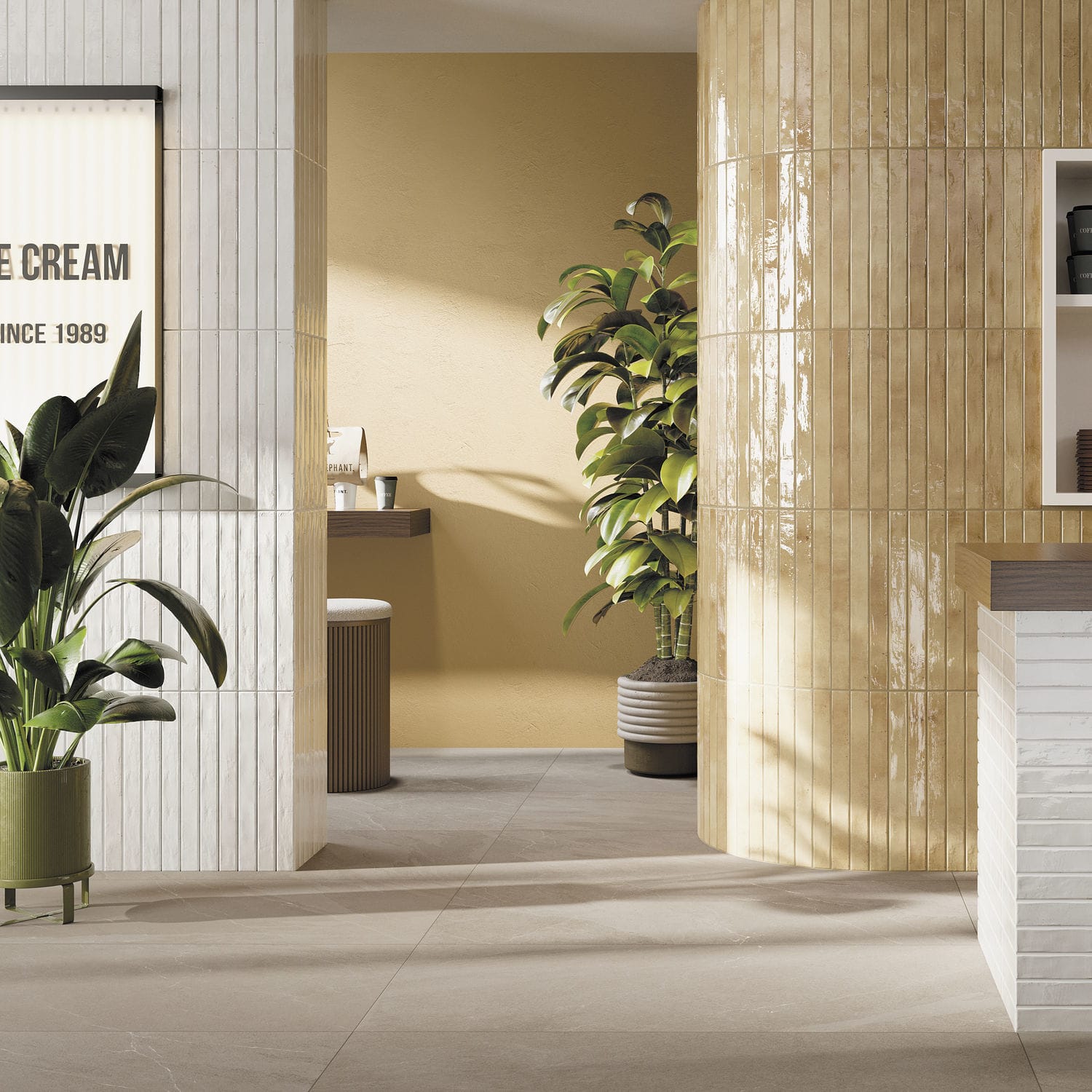 Porcelain stoneware tile - Ceramica Rondine - high-gloss / indoor / kitchen