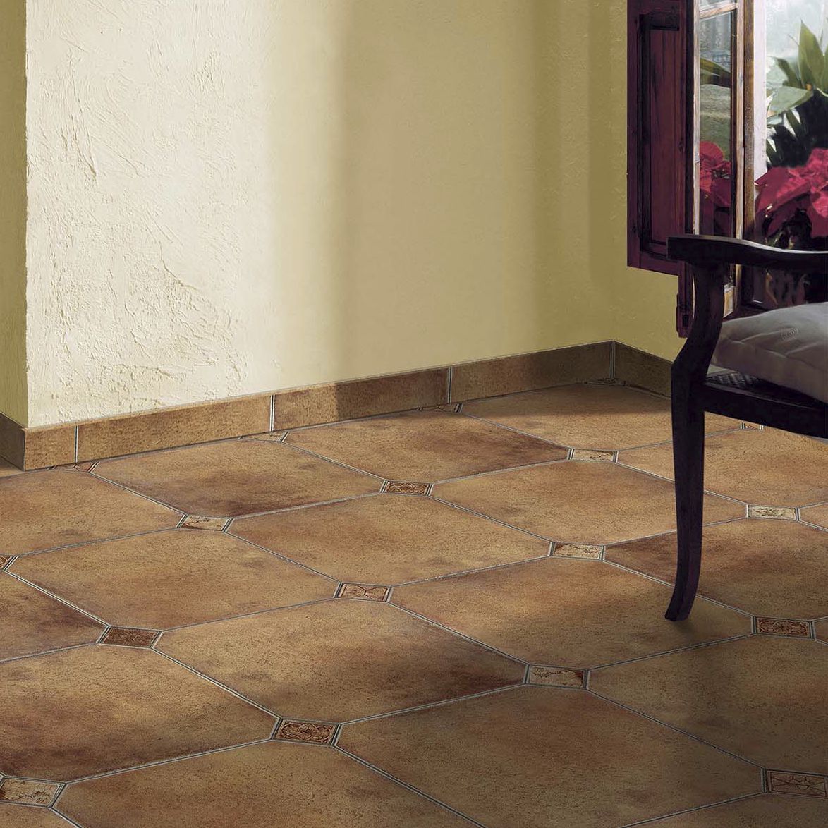 Porcelain stoneware tile - CACERES ROMBO - TERRACOTA - polished ...