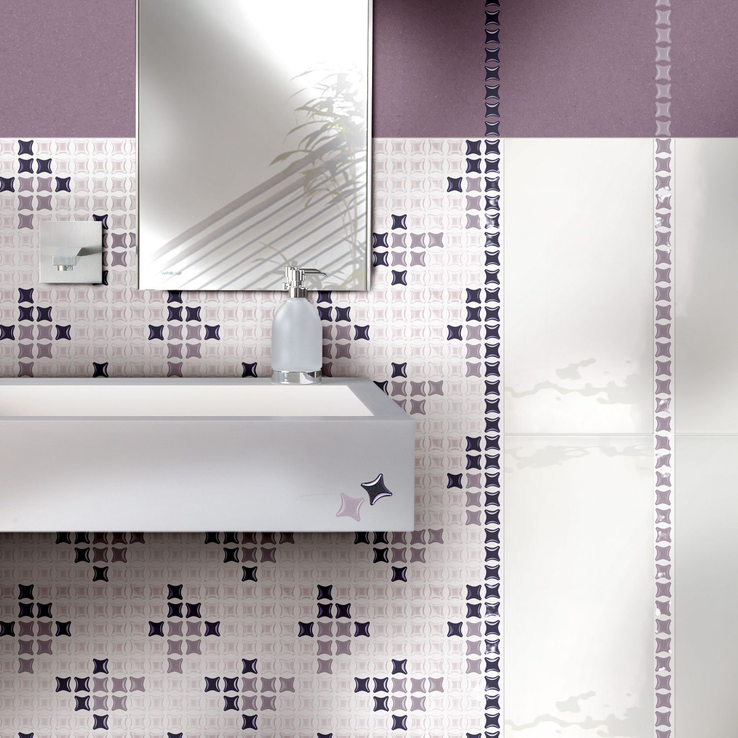 Bathroom mosaic tile - ARCHITECTURAE : QUADRA - VETROVIVO - wall ...