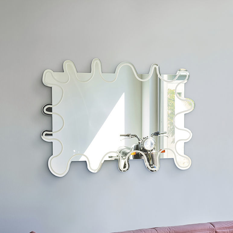 Wall-mounted mirror - Wiggle - DEKNUDT MIRRORS - contemporary / white ...