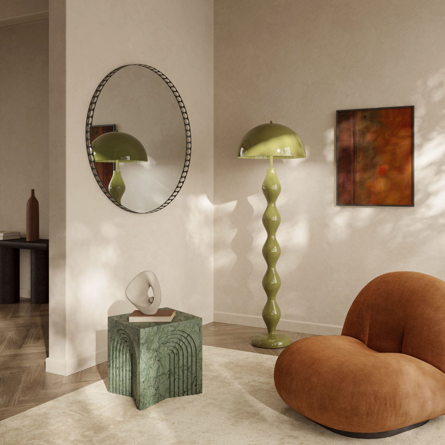 Wall-mounted mirror - Reel - DEKNUDT MIRRORS - for hotel / for hotel ...