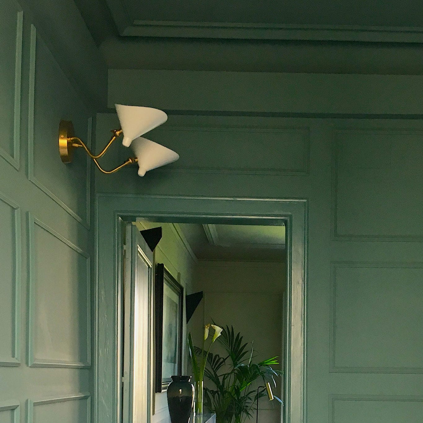 Contemporary wall light - DINO TWIN - GONG - indoor / brass / orientable