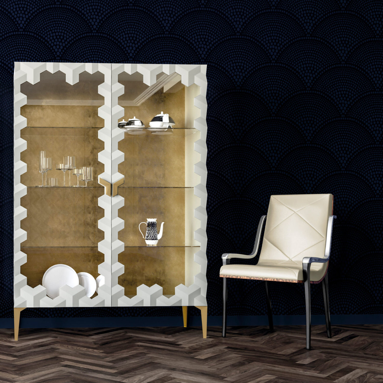 Contemporary display case - Triny - Jetclass - brushed stainless steel ...