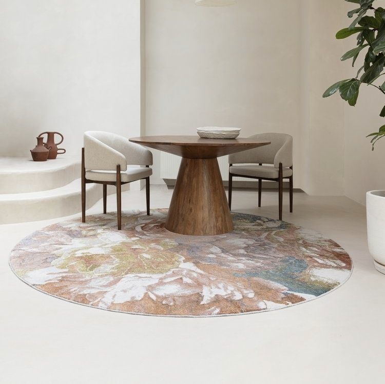Contemporary rug - BLOOM - LIGNE PURE - floral pattern / PET / wool