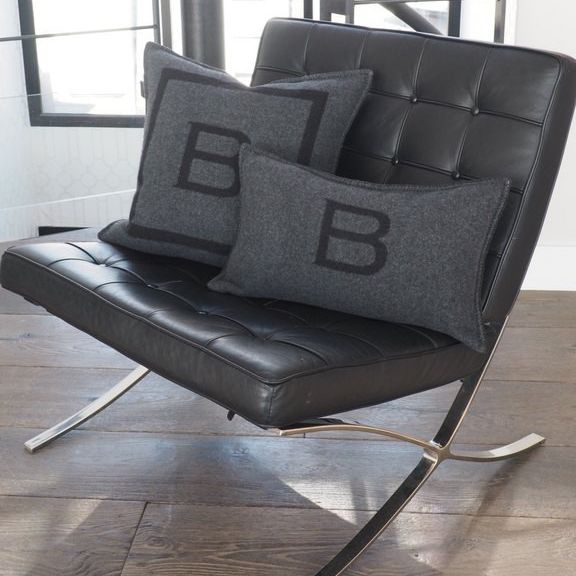 Sofa cushion - B-LOGO - BALMUIR - rectangular / patterned / wool