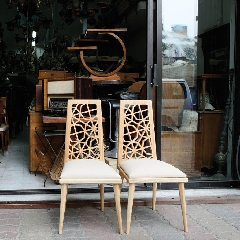 Contemporary chair - STRAND - NADA DEBS - indoor / fabric / ash