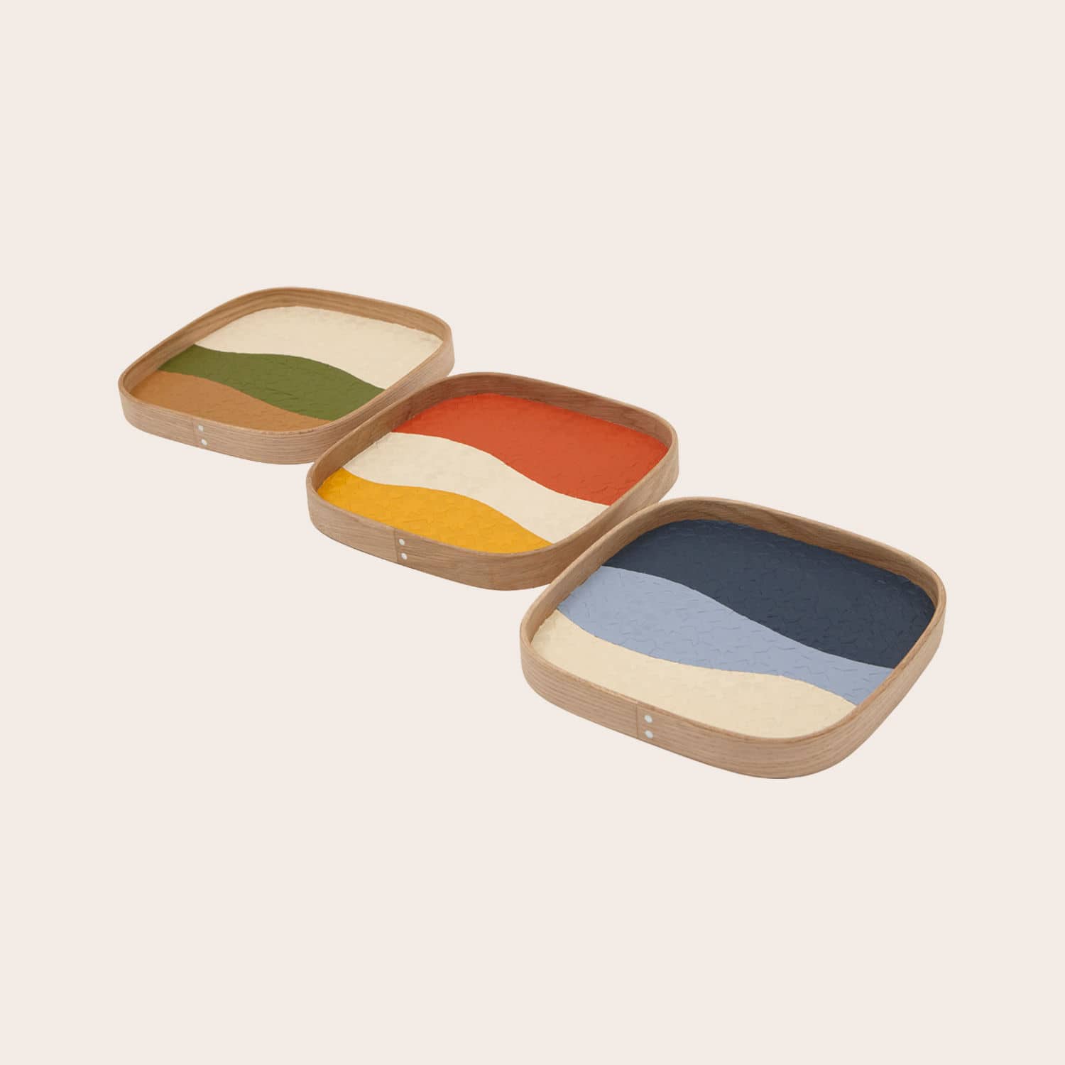 Oak pin tray - HORIZON - NADA DEBS - leather