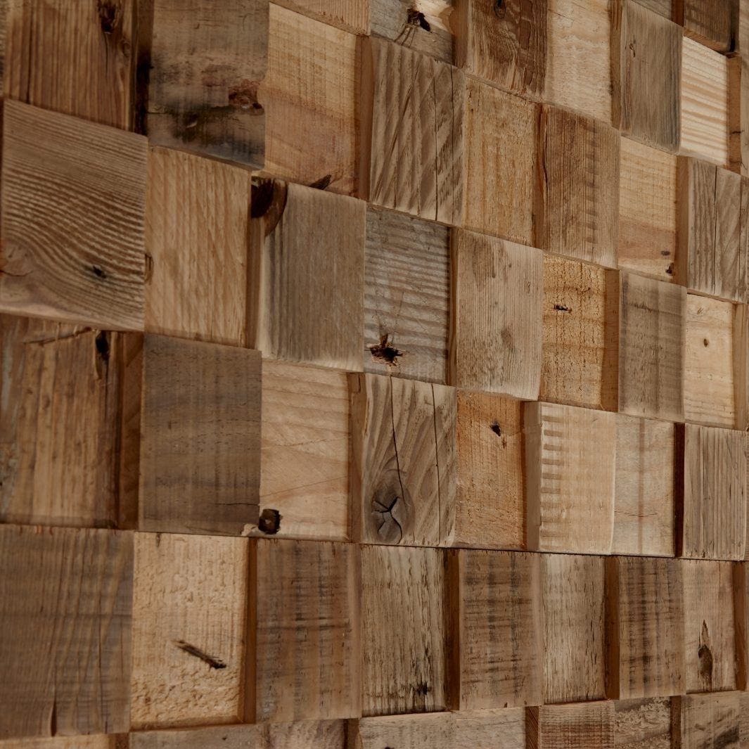 Wooden wall cladding panel - Cube Salvaged Pine - WONDERWALL STUDIOS ...