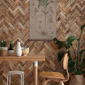 Wooden wall cladding panel - HERRINGBONE - WONDERWALL STUDIOS - indoor ...