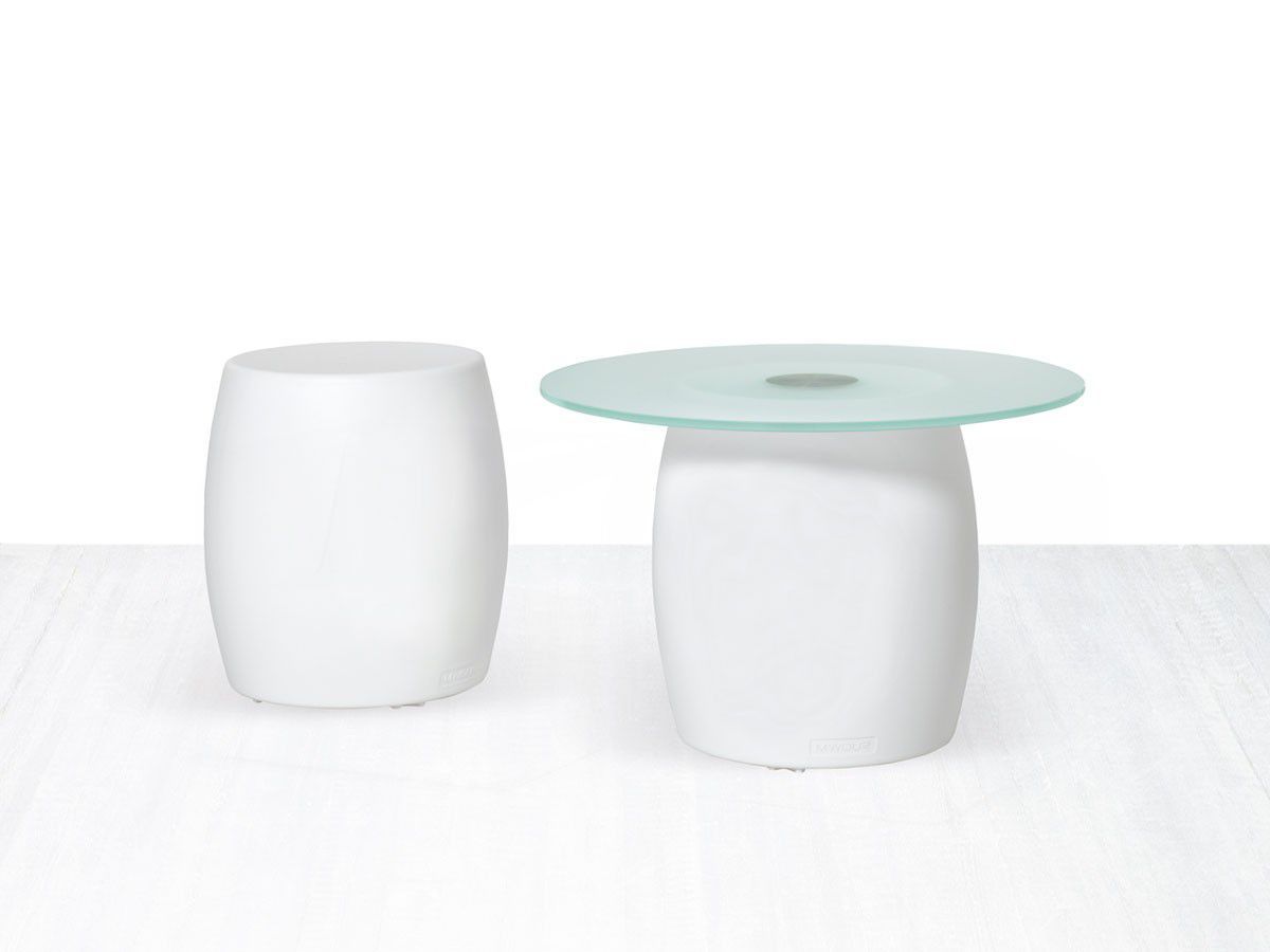 Contemporary side table - BART - Myyour - glass / plastic ...