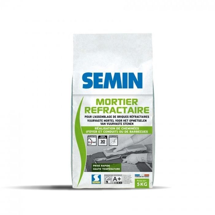 Refractory adhesive mortar - SEMIN - assembly / leak-proofing / protective