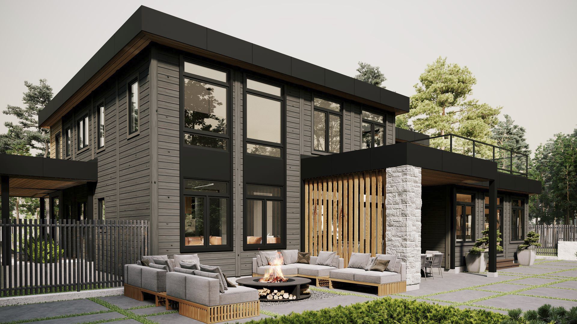 Stacked wood house - Ballinger - TIMBER BLOCK - contemporary / with ...