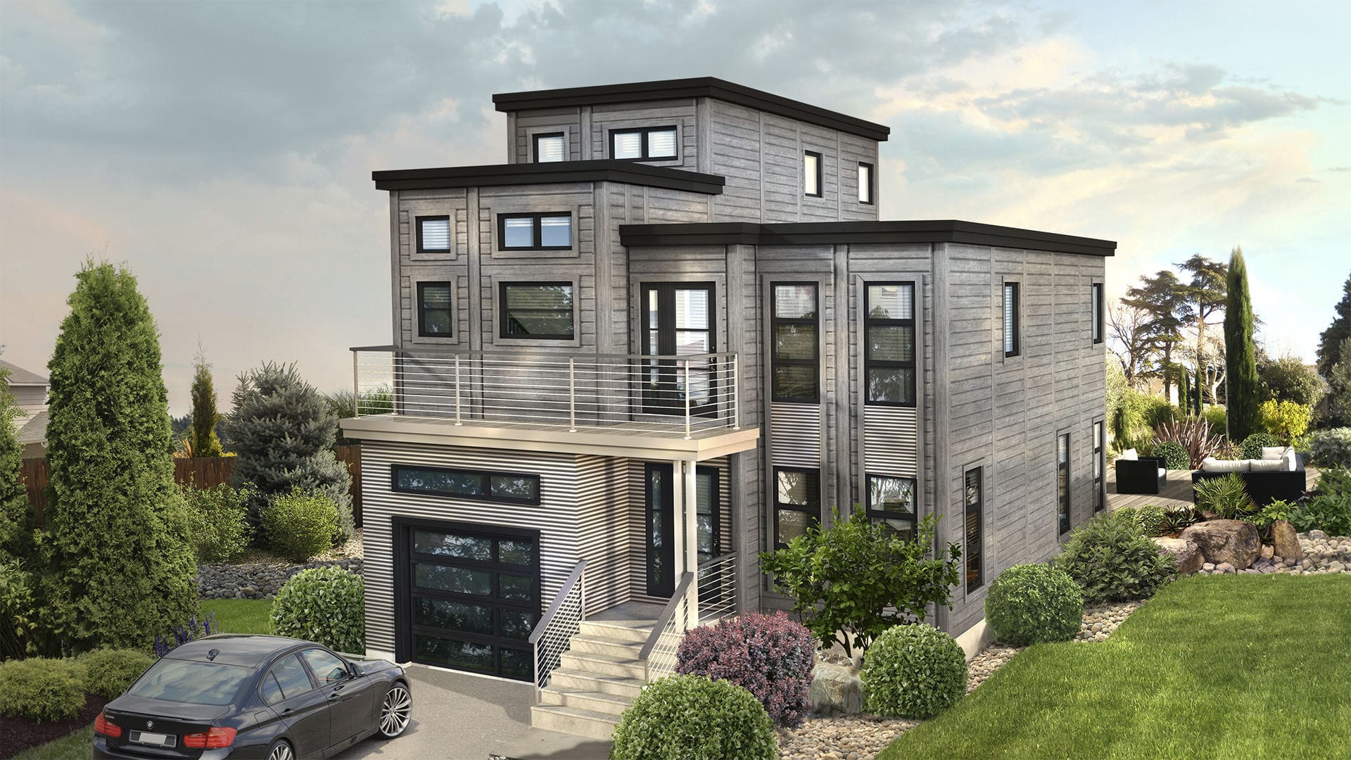 Stacked wood house - Bellevue - TIMBER BLOCK - contemporary / two-story ...