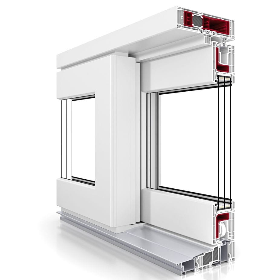 PVC window - 82 - VETREX - sliding / triple-glazed / thermally-insulated