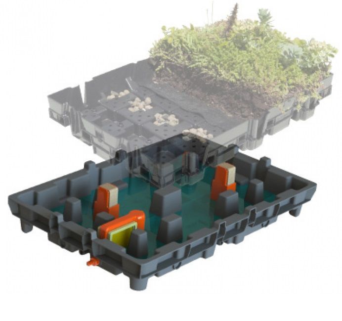 Smart green roof system - OASIS® - LE PRIEURE - extensive / for flat ...