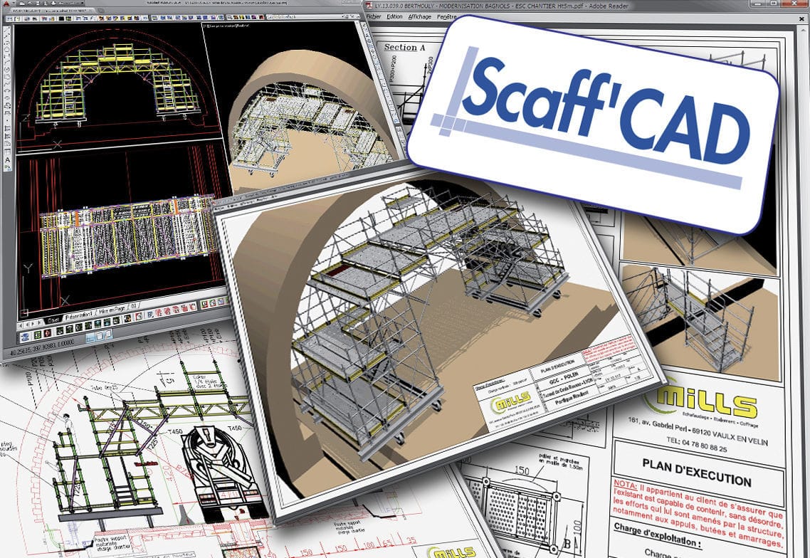 Drawing software - SCAFF’CAD - MILLS - for steel structures / 3D / 2D