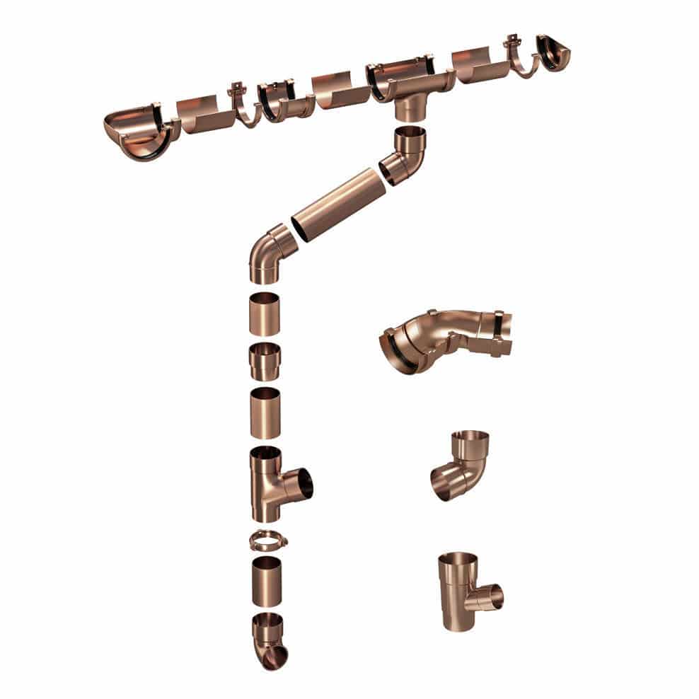 PMMA roof gutter - TOP - STAMPLAST SRL - copper / semi-circular