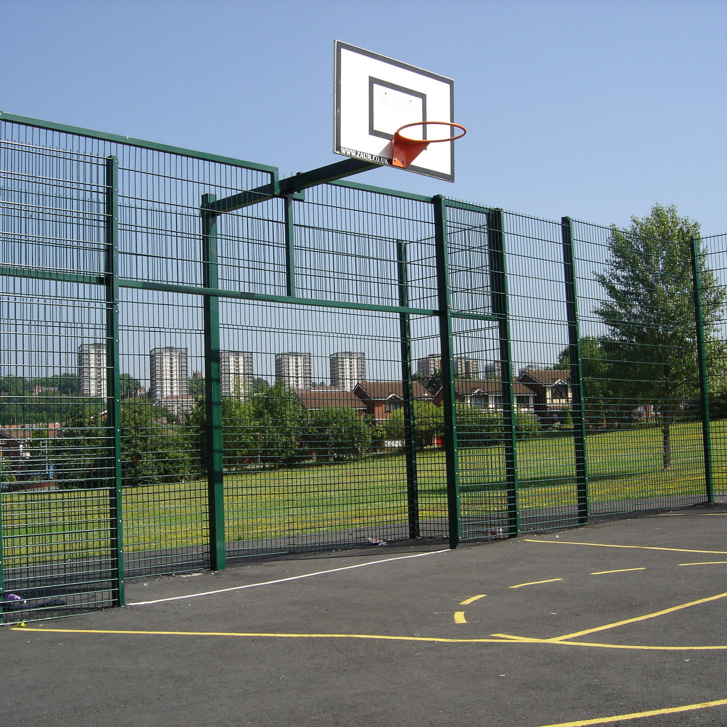 Wire mesh fence - Recessed MUGA Goal End - ZAUN FENCING - for sports ...