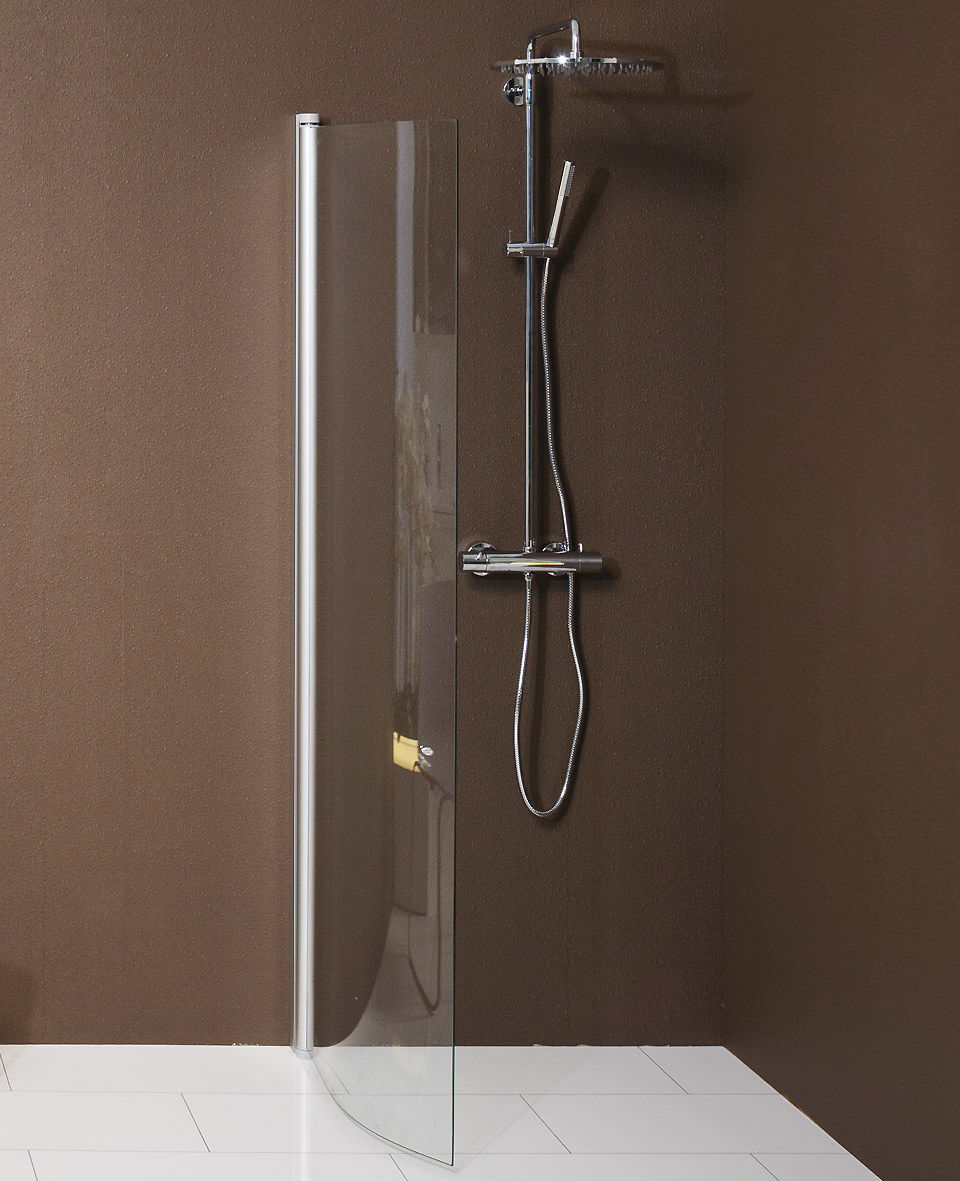 Swing shower screen - Axis - BALTECO AS - curved / corner / right hand